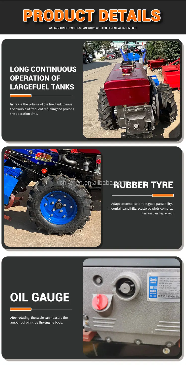 2 Wheel 2wd Tractors Walking Tractor Cultivators Ploughing Machine ...