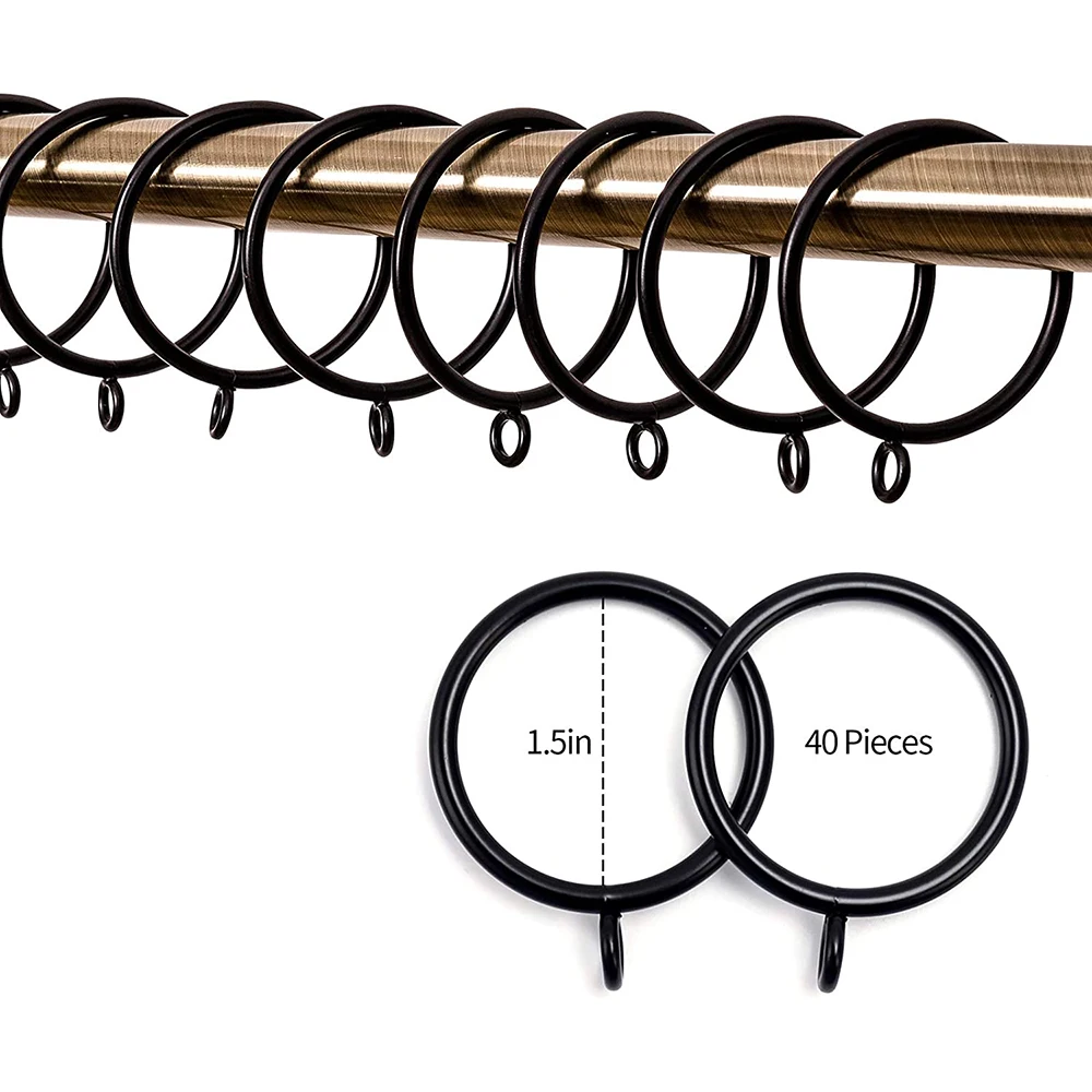 Decorative Heavy Blackout Shower Metal Gold Round Curtain Rings for ...