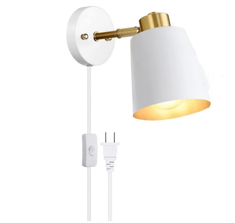 American Retro Industrial Style Swing Arm Wall Lamp Bedroom Bedside ...