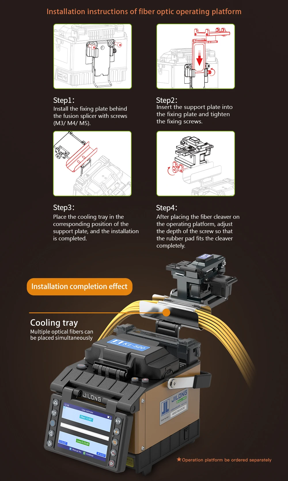 全新吉隆光学接合器KL-520 3.5英寸彩色屏幕迷你芯芯FTTx熔接机| Alibaba.com