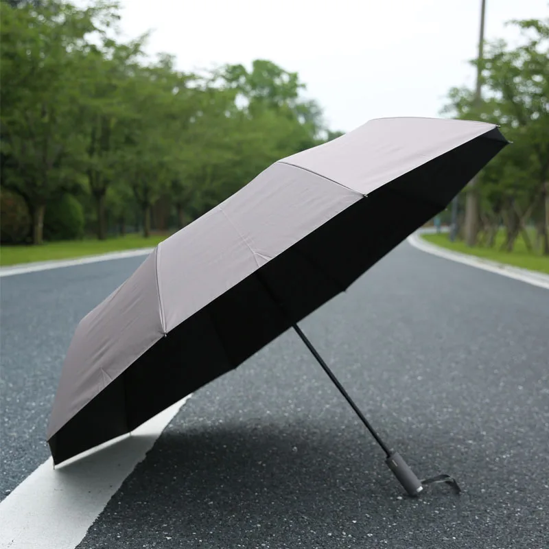 Manual Open Umbrella Auto 10 Ribs Folding Umbrella Black Uv Coating ...