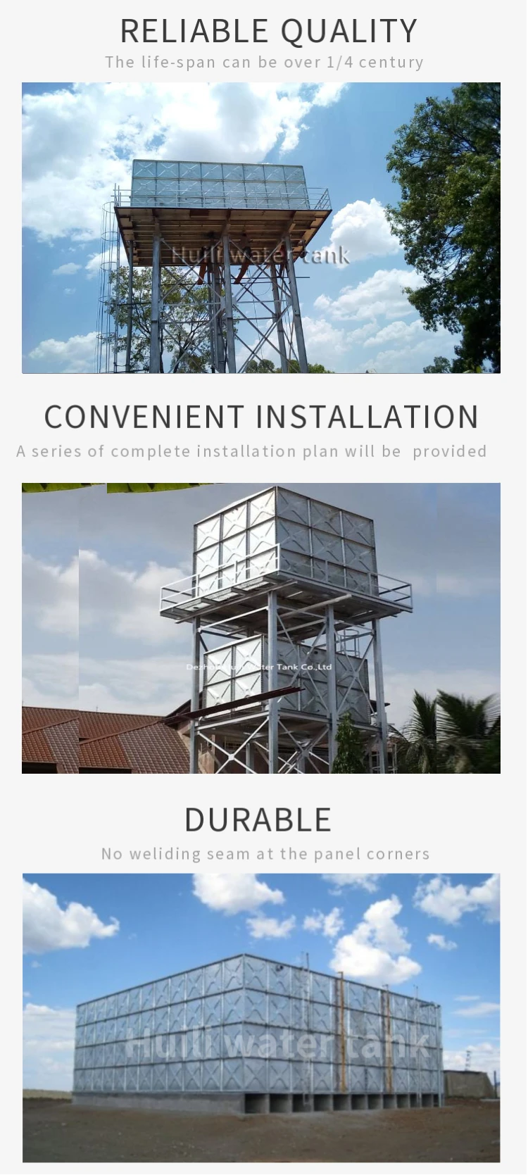 Elevated Steel Tower Water Tank Tower Structure Hot Dip Galvanized ...
