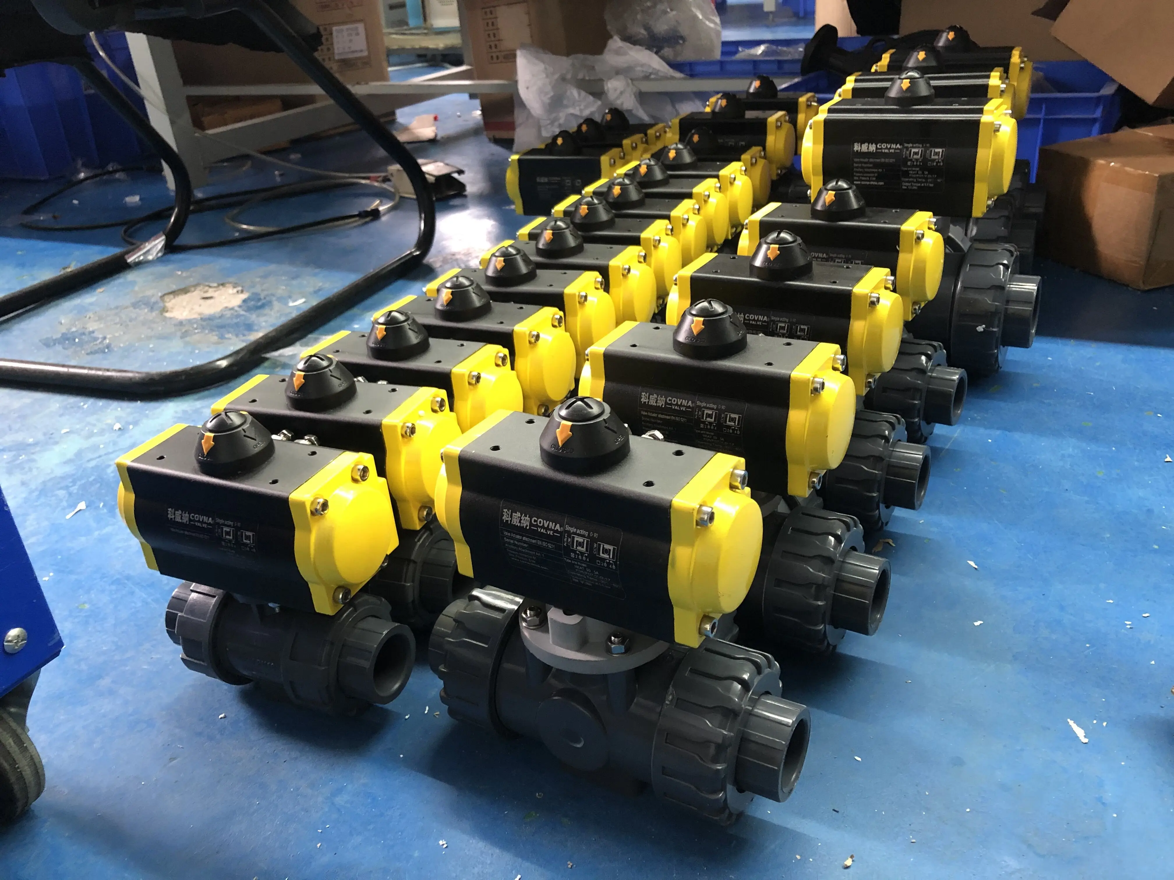 Plastic Pvc Pneumatic Ball Valve Double Union Air Control Ball Valve ...