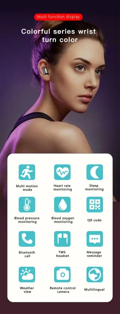 X7 New Tws 2 In 1 Wireless Bluetooth Headset Full Touch Screen Smart ...