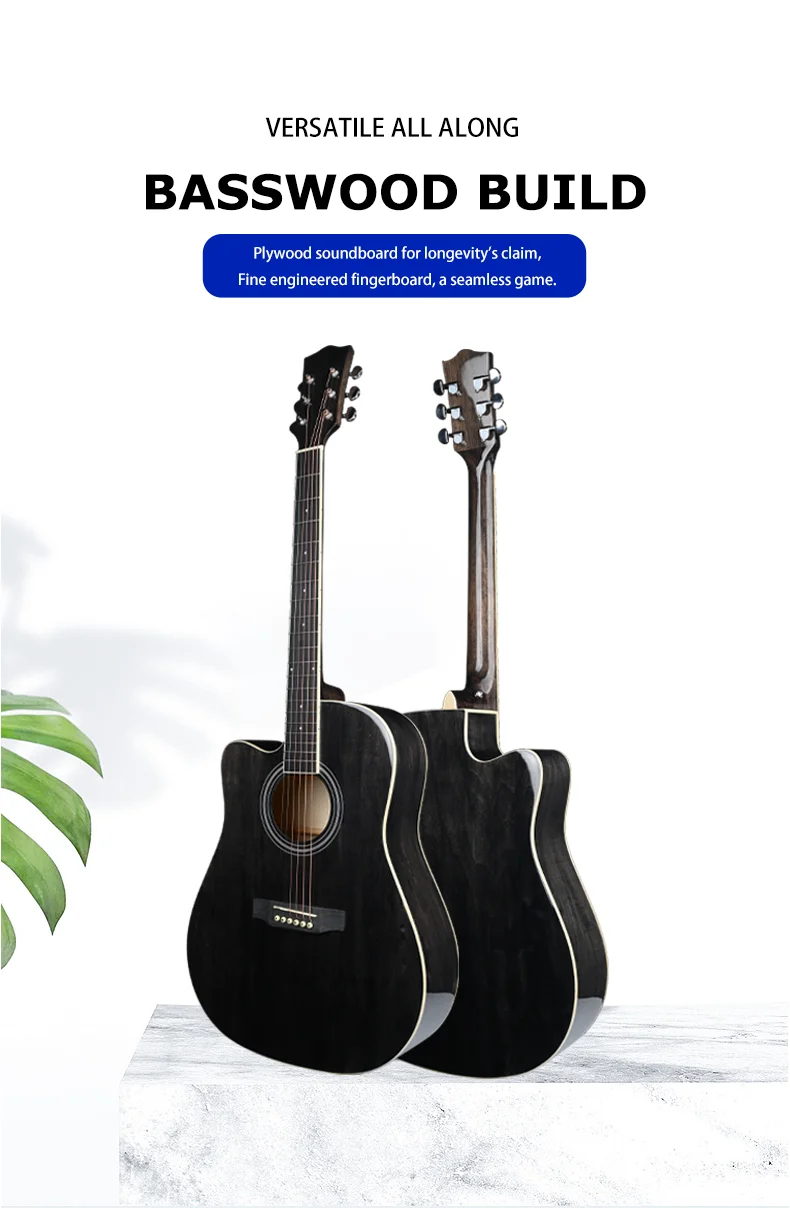 41inch High Gloss Black Cutaway Acoustic Guitar From China Guitar ...