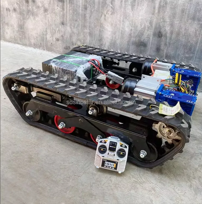 Double Electric Engine Rubber Crawler Track Chassis