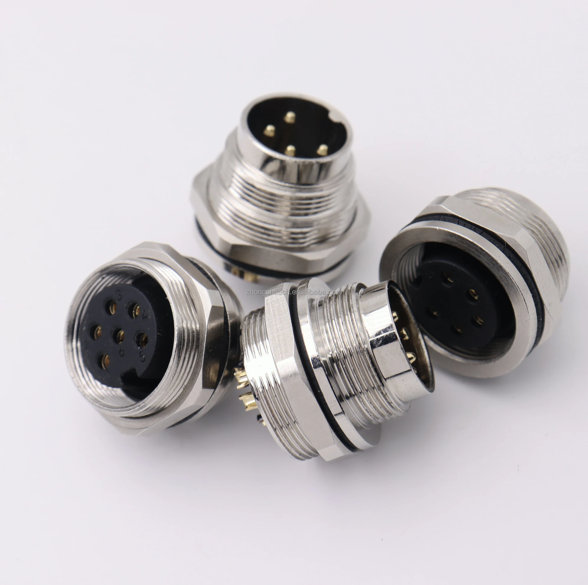 M16 Binder Connector Soldering Pins Of Pcb Socket 2 3 4 5 6 7 8 12 14 16 19 Din Waterproof M16 ...