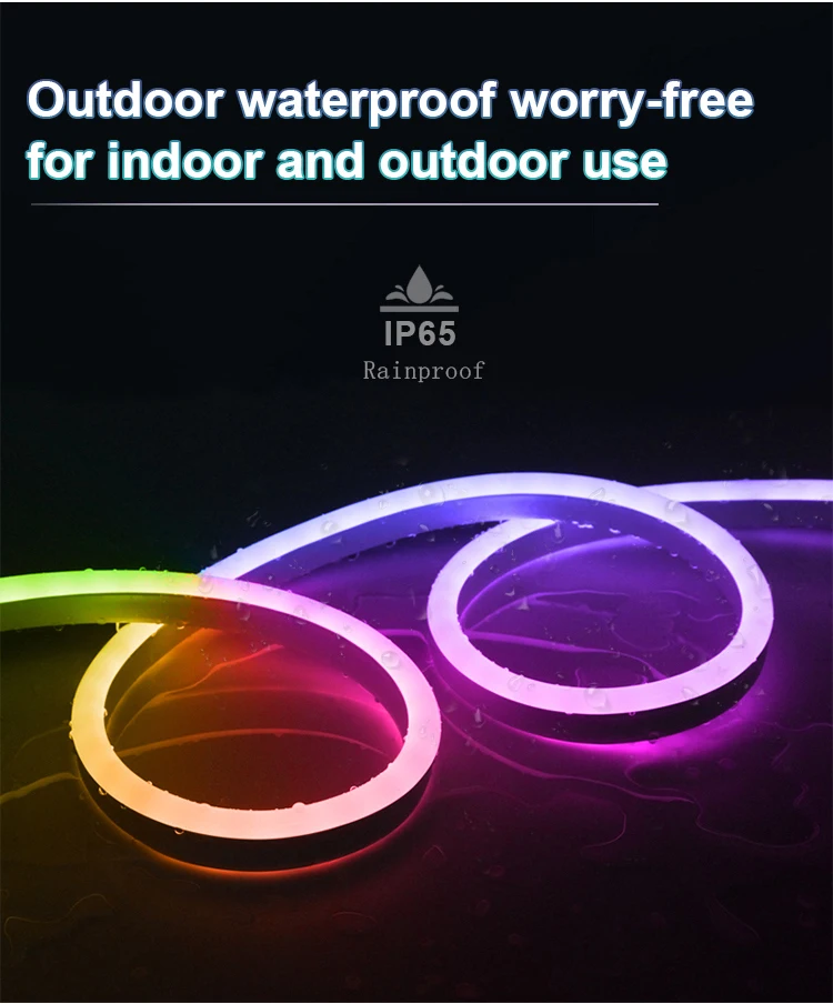 24V Neon LED Light Strip - RGBIC Flexible Full Color Lights