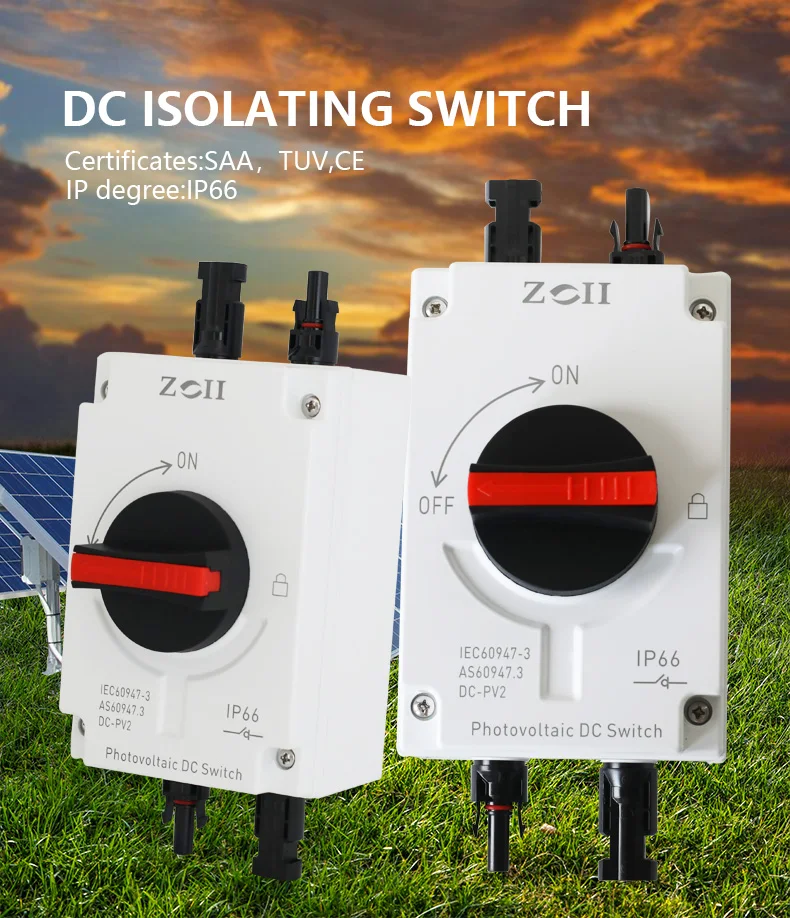 Pv Solar Dc Isolator Switches 1000v 32a 63a Ip66 Solar Rotating Handle Waterproof Isolator ...