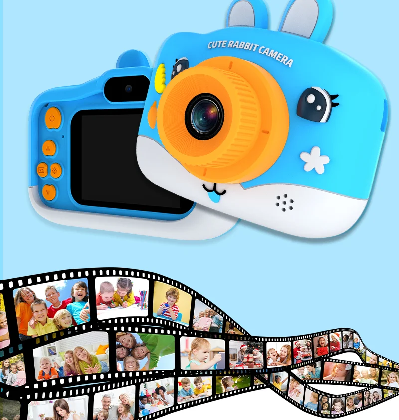 H9s 2.0 Inch 1080p 4800w Cartoon Silicone Shell Camera Cute Rabbit Mini ...