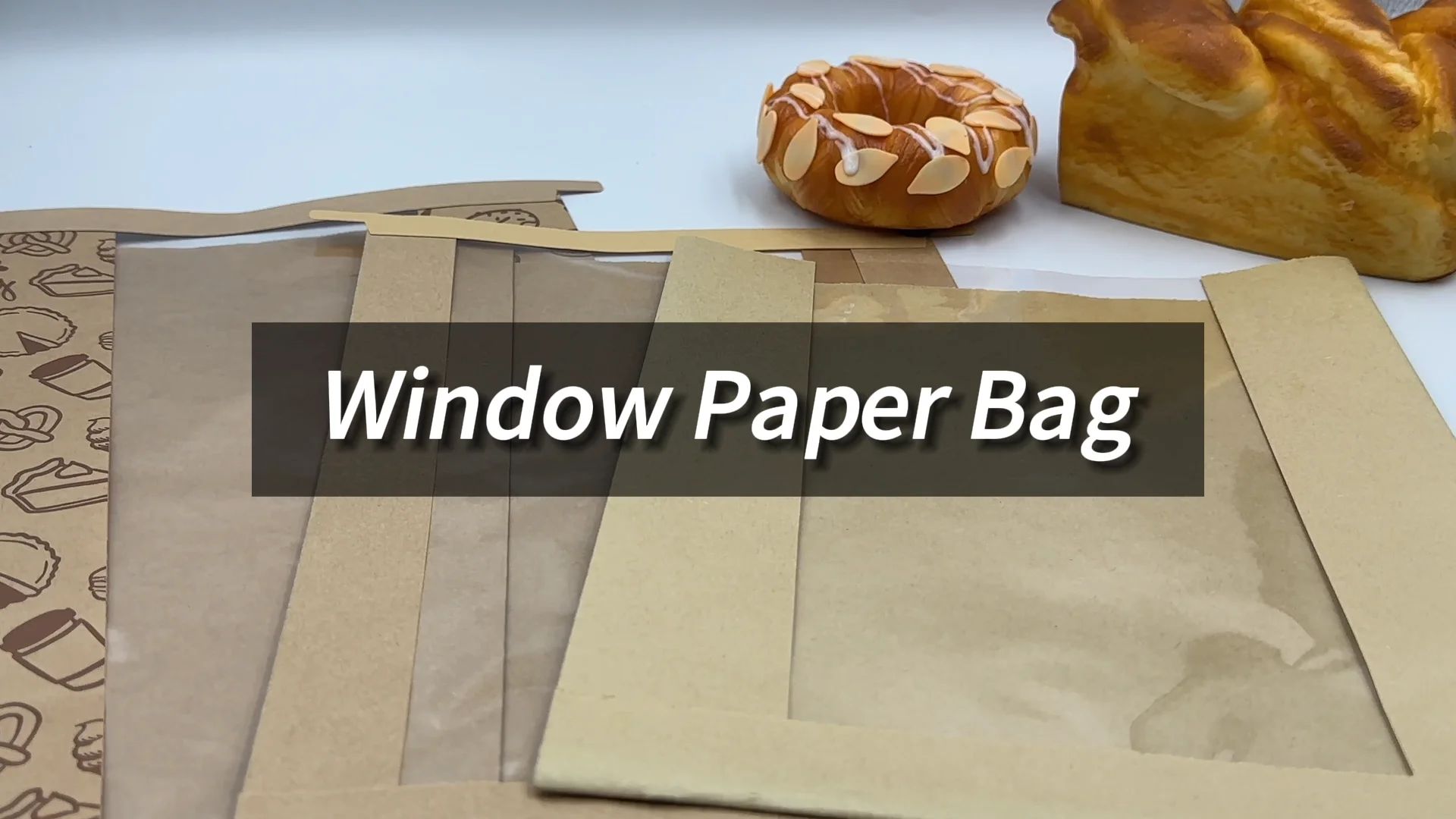 Custom Packaging Kraft Bread Bag Food Paper Cake Baguette Croissant Box ...