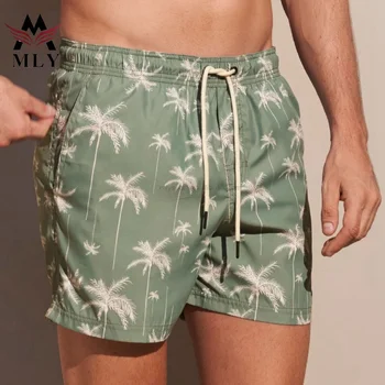 Quick Dry Short Mens Beach Swim Shorts Plus Size Printed Waterproof ...