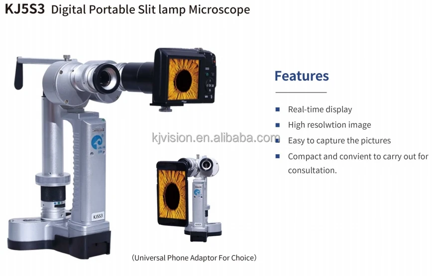 Ophathmatic Equipment Digital Hand-held Slit Lamp Adapter Camera Ophthalmic Kj5s3 Slit Lamp ...