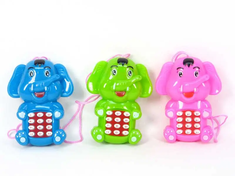 Plastic Musical Cartoon Phone Toys Elephant Shape Baby Mobile Phone Toy ...