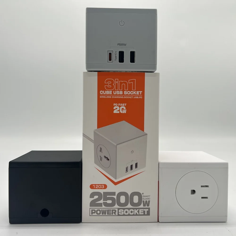 1203 Us Socket Desktop Pd20w Fast Charger Usb-a And Type-c Plug Rubik's ...