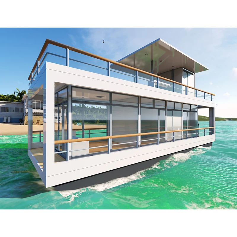 Pontoon Luxury Modern Mobile Home Modular Small Floating House Floating ...