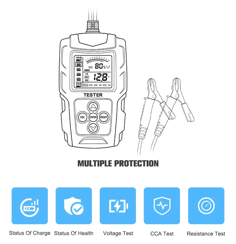 12V24V CCA Internal Resistance Tester Battery Tester Motorcycle Car ...