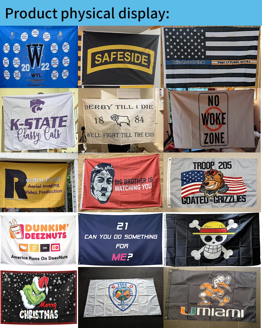 Nuoxin Custom Logo Print Outside Flag 3x5 Double Sided Promotional ...