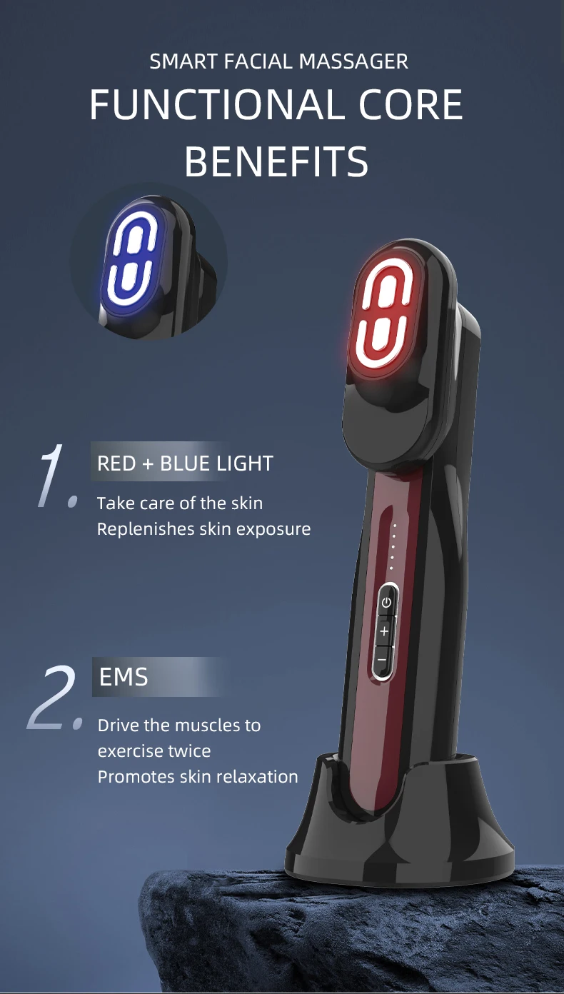 Electric Massage Comb Scalp Care Instrument Color Light Micro Current Beauty Instrument Red Hair