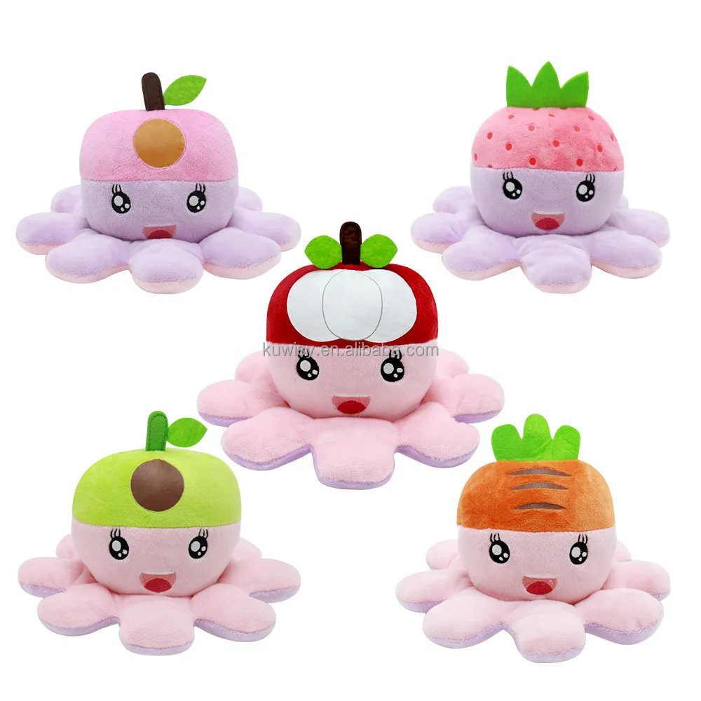 2024 Ama Zon Soft Stuffed Animals Toys Fruit Octopus Flip Reversible ...