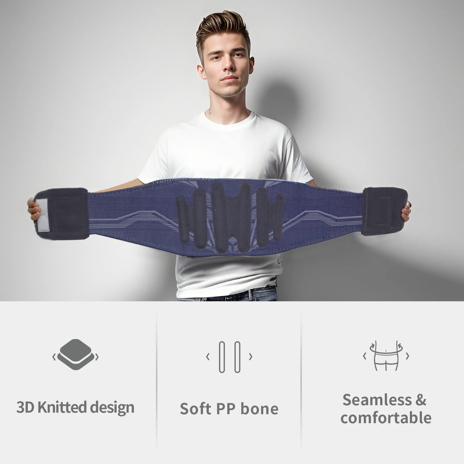 Universal 3d Knit Lumbar Support Supporter Back Brace Waist Support ...