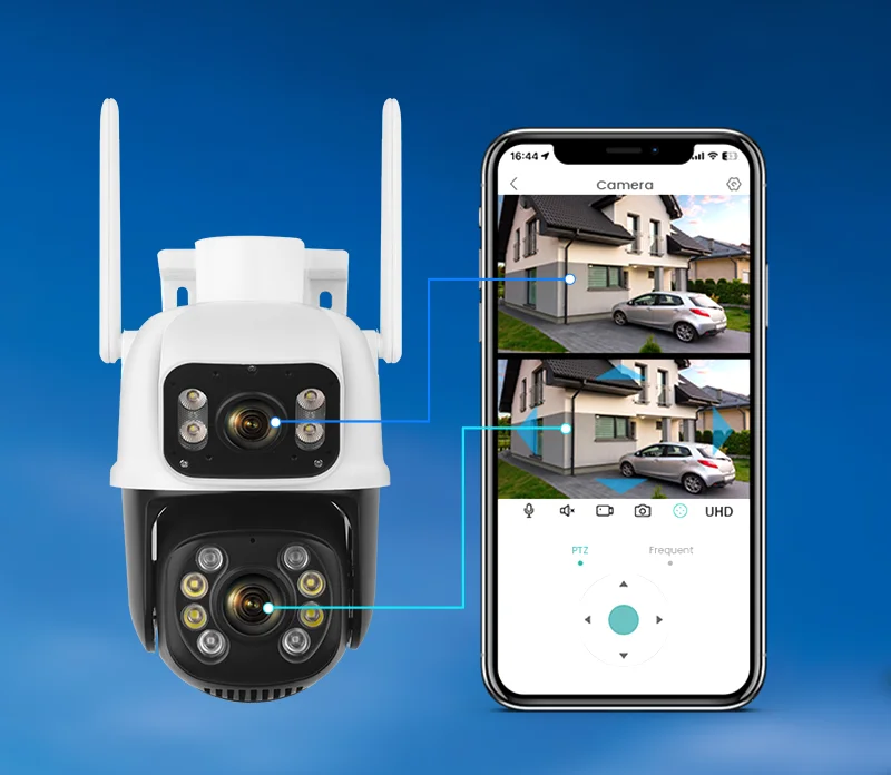 Outdoor Auto Tracking Floodlight Alarm Siren - Veezoom PTZ Camera