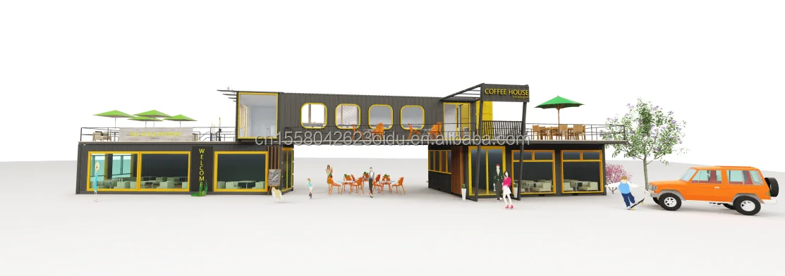 40FT Modern Design Container House Coffee Shop Outdoor Restaurant Cafe ...