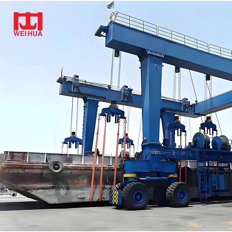 Mobile Boat Travel Lift Crane with Rubber Wheel Yacht Handling Machine ...
