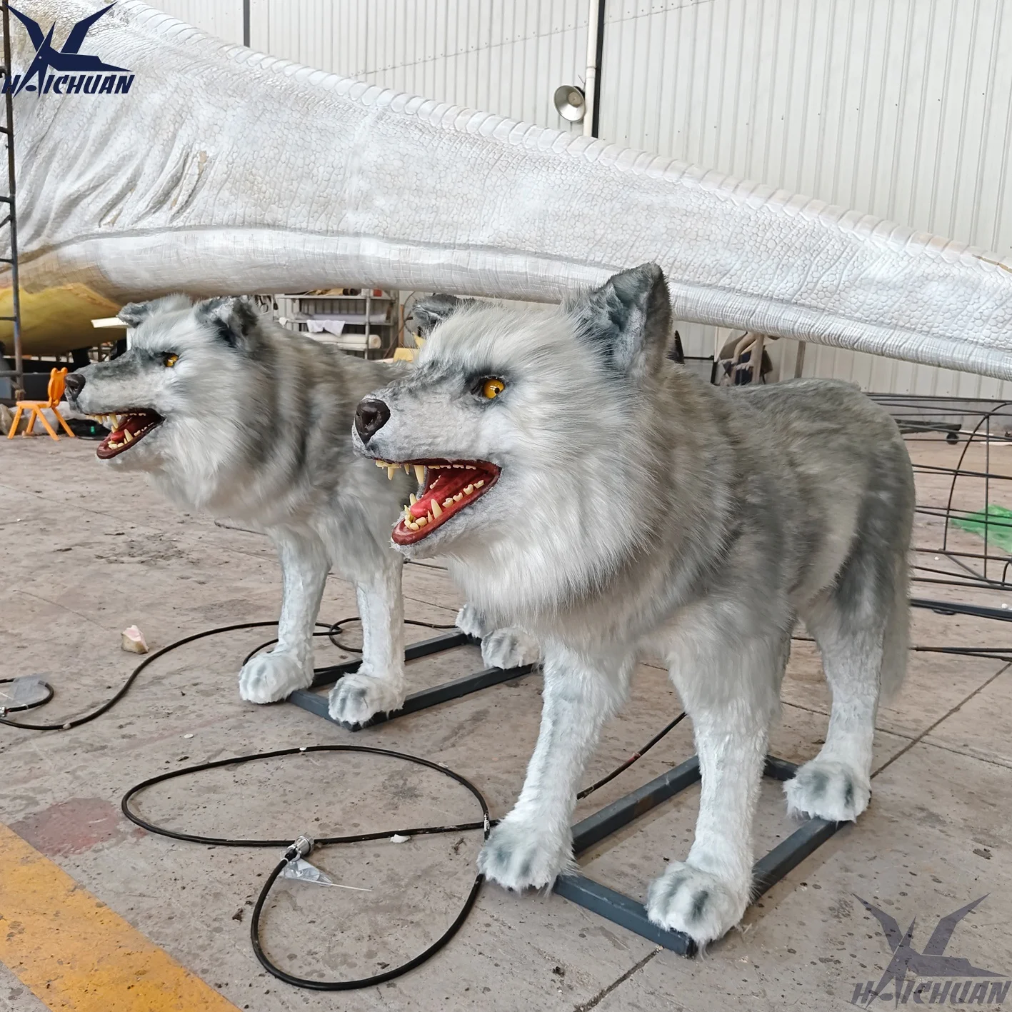 Zoo Park Decoration Animatronic Animal Silicone Rubber Wolf in Real ...