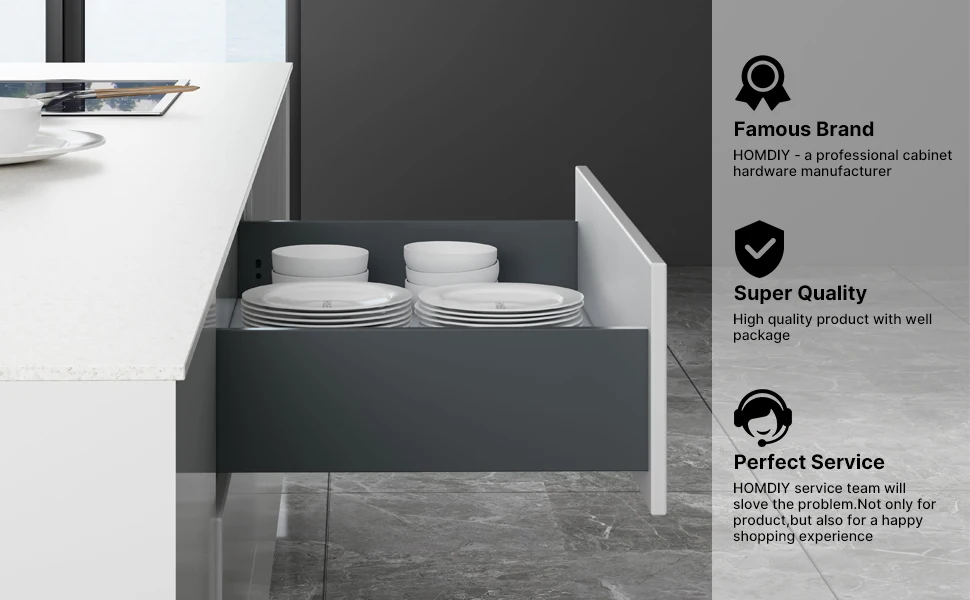 3 Fold Push To Open Undermount Drawer Runner 270-650mm Full Extension ...