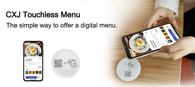 Custom Size RFID Epox Restaurant QR Code Menu Tag Order