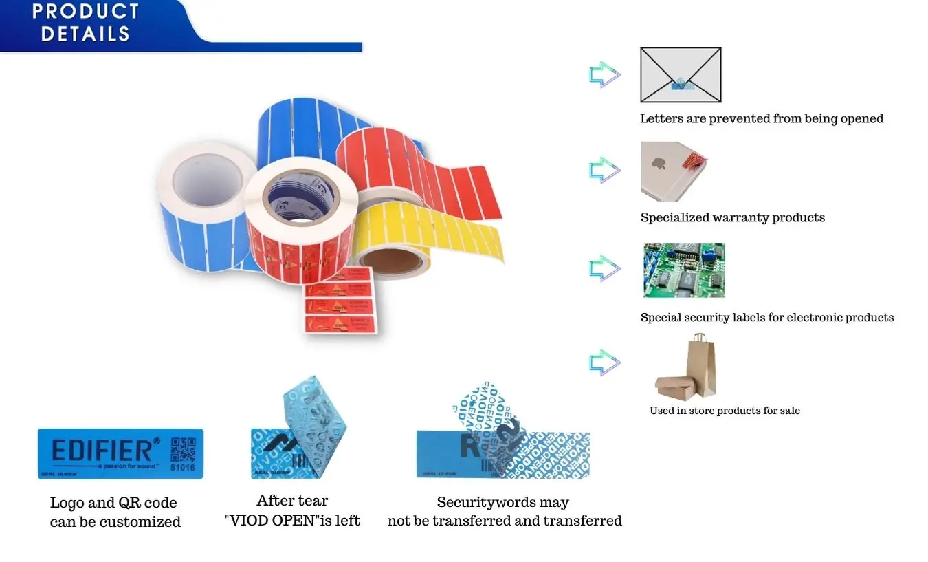 Tamper Evident Label Security Seal Void Open Warranty Tamper Proof ...