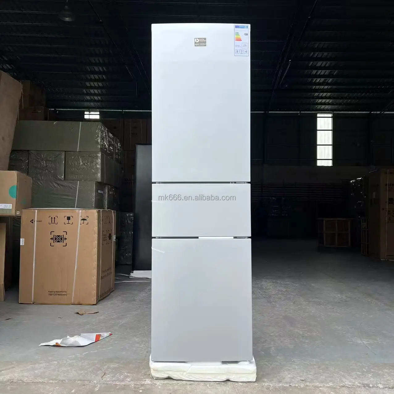 Vertical 3 Door Fridge 250L Silver Color EU Standard A+++