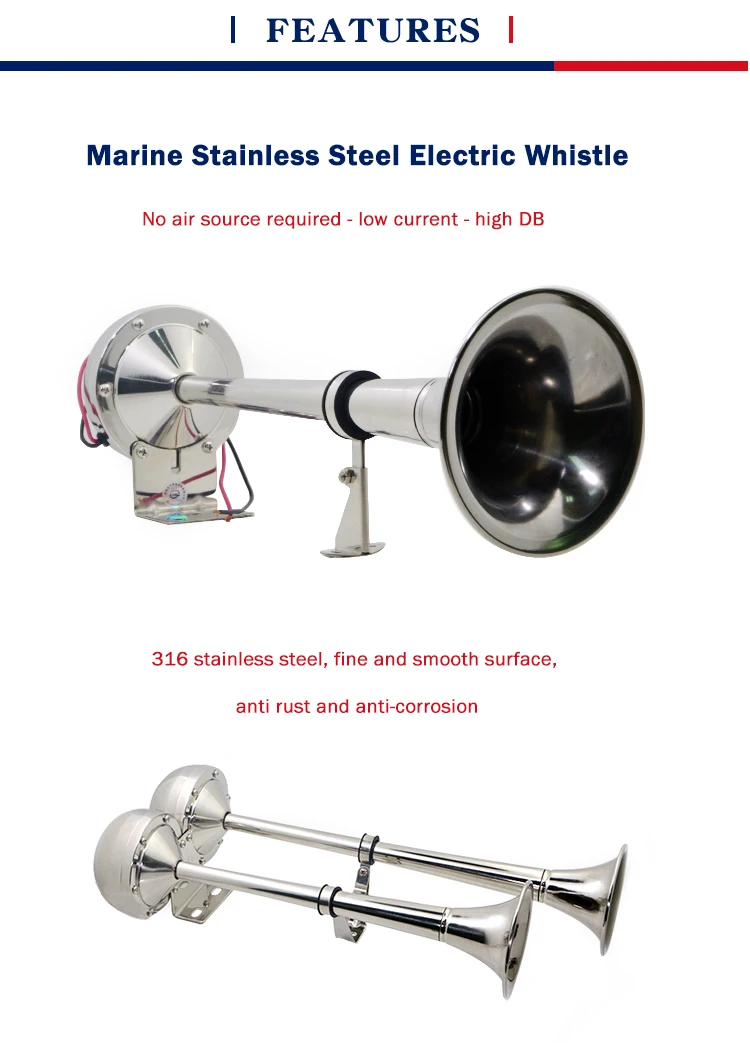 Genuine Marine Stainless Steel Speaker Boat Waterproof Horn