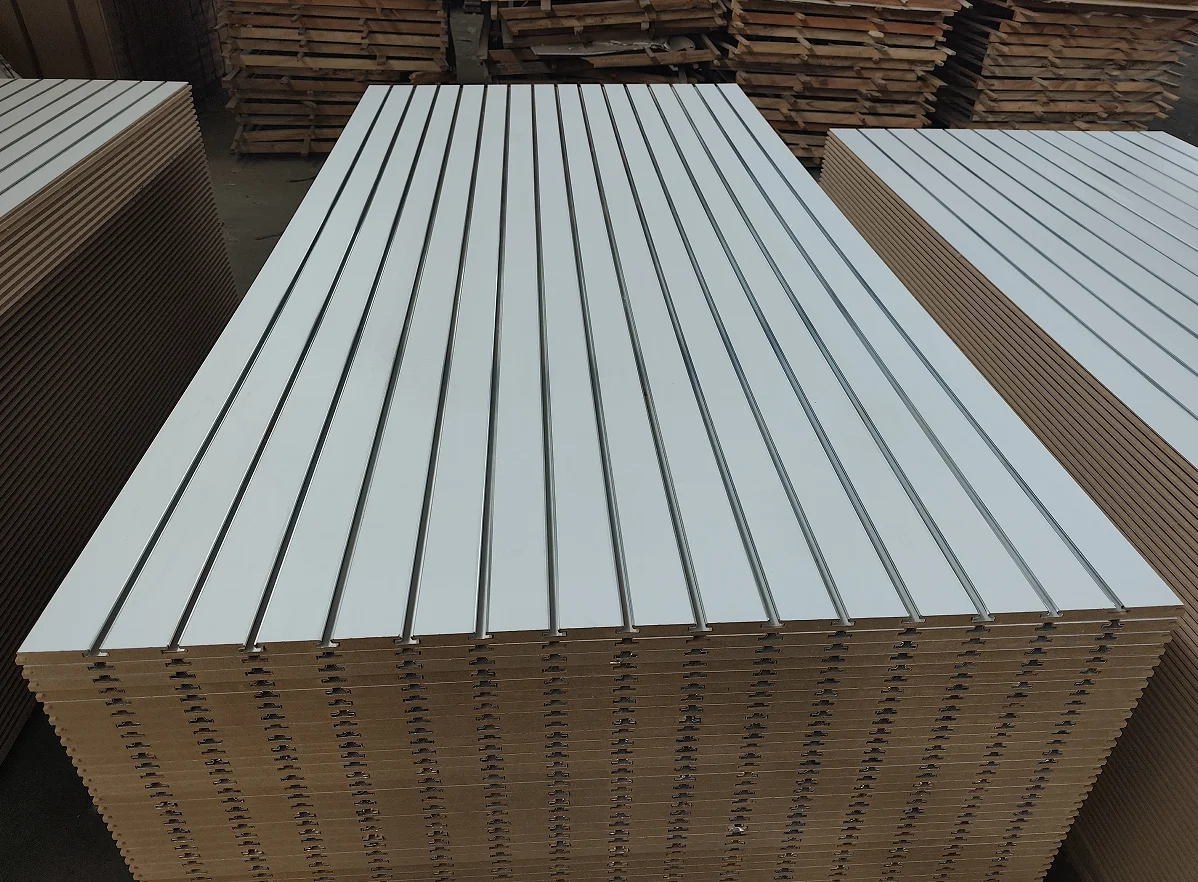 15mm/18mm Fibreboard Wall Retail Display MDF Board Slatwall Panel