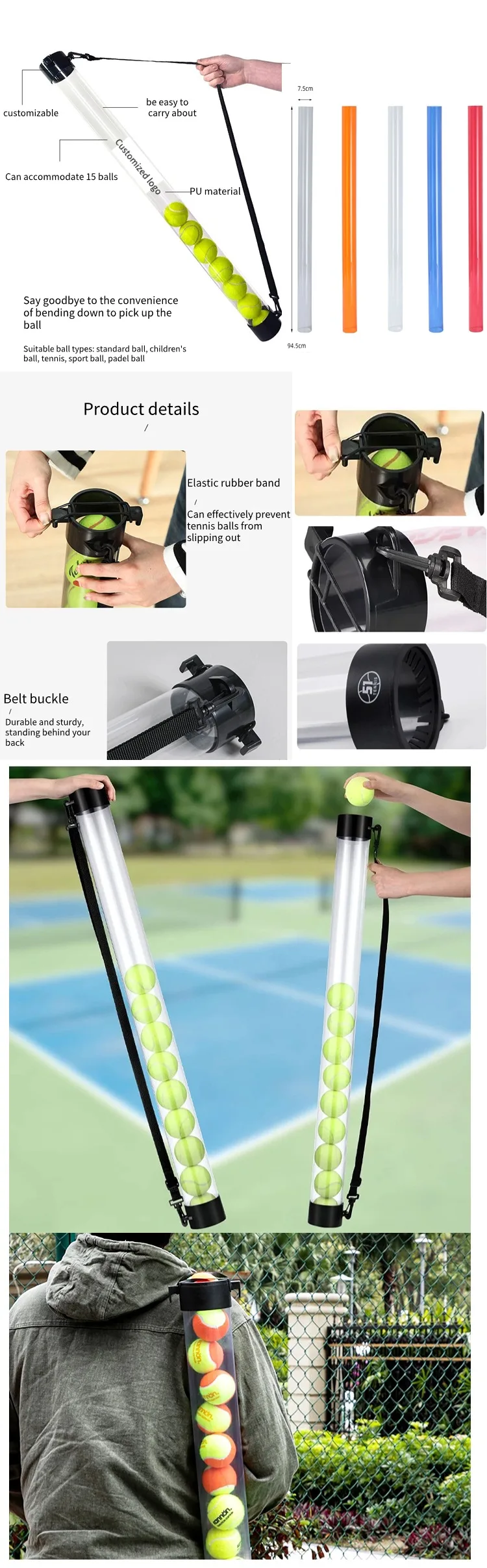 Padle Tennis Ball Pickers Holds 15 Paddle Tennis Balls Collection Tool Padel Tennis Ball Pick Up ...