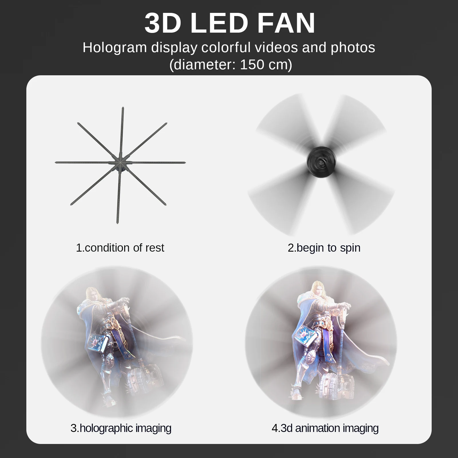 150cm 3D Hologram Fan Led Display Advertising Holographic| Alibaba.com