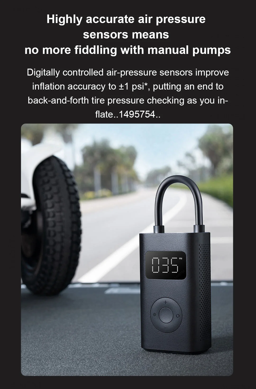 Xiaomi Mijia Portable Electric Air Compressor 1s Led Type-c Inflator ...