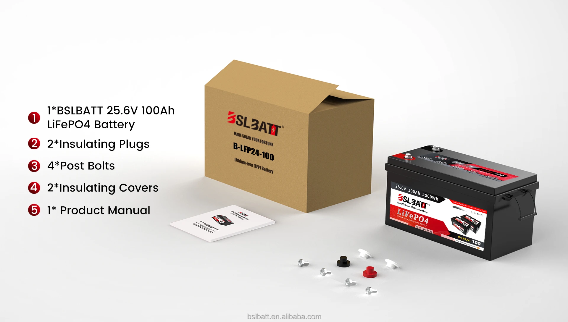 BSLBATT 24V 100ah Lithium Batteries - Ideal for Solar Storage