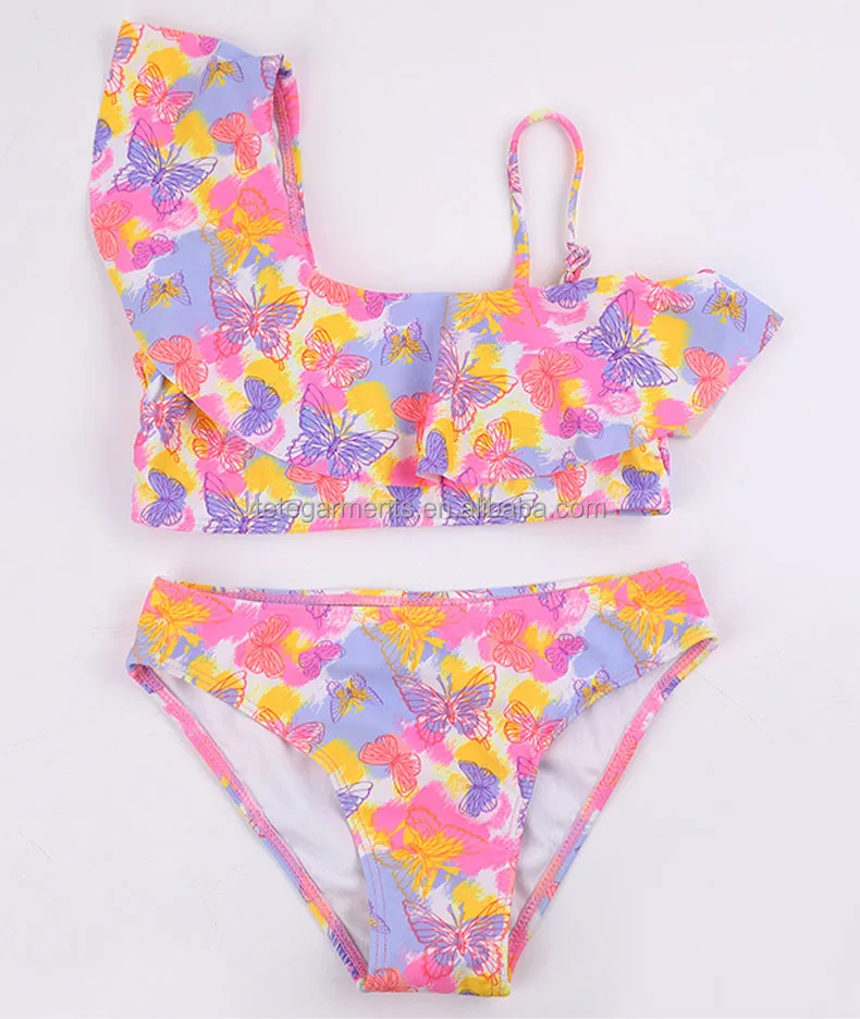 Custom Toddler Children Girls Swimsuit Two Piece Set Tankini Kids Swim ...