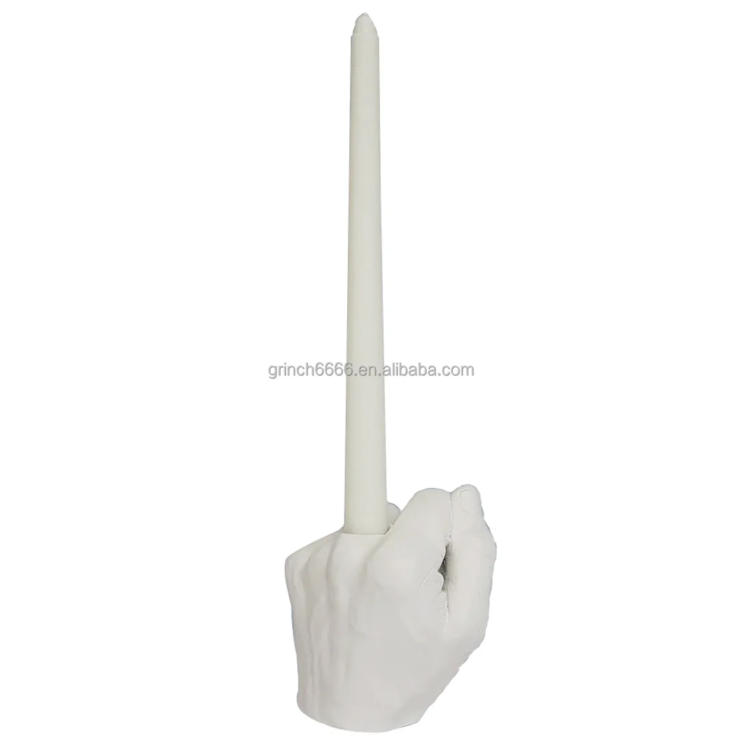 Middle Finger Candle Holder Polyresin Candlestick Holder Taper Candle ...
