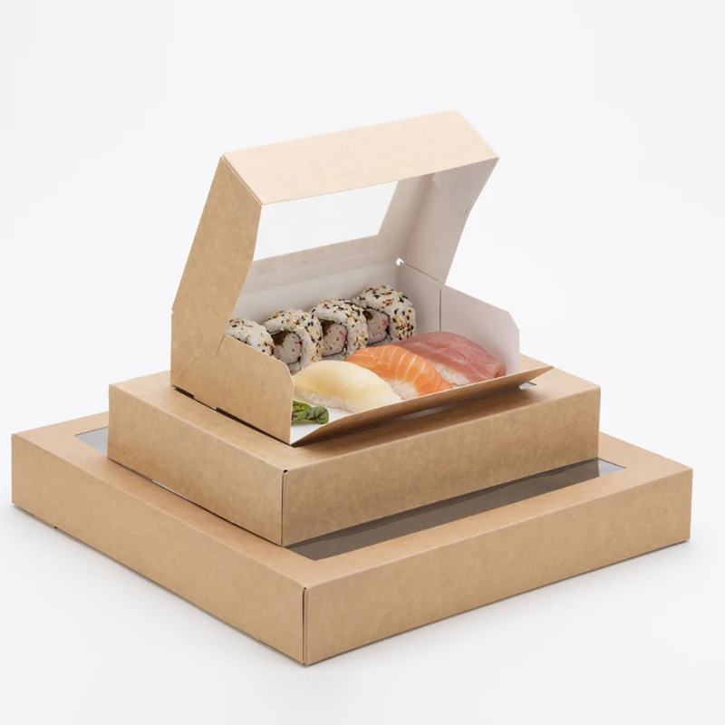 Lokyo Degradable Take Out Sushi Packaging Food Containers Meal Kraft ...