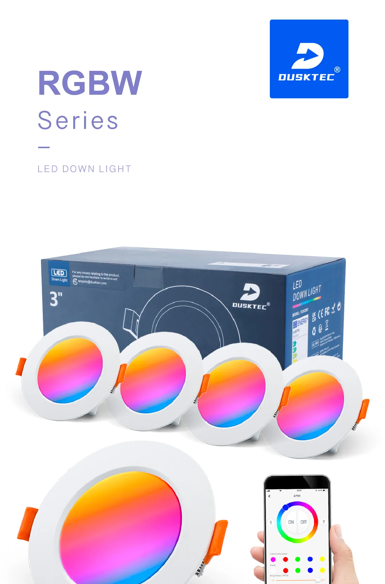 DUSKTEC 6pcs Ultra-Thin LED Recessed Ceiling Light 3 Inch 4 Inch 6 Inch ...