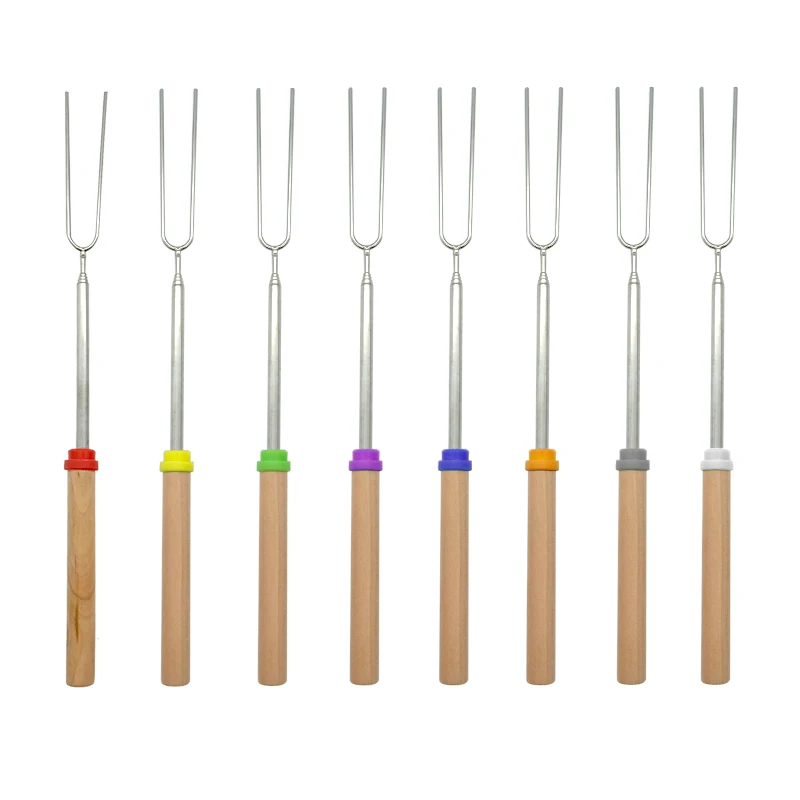 Roasting Forks Extendable Bbq Skewers Toasting Metal Sticks For Picnic ...