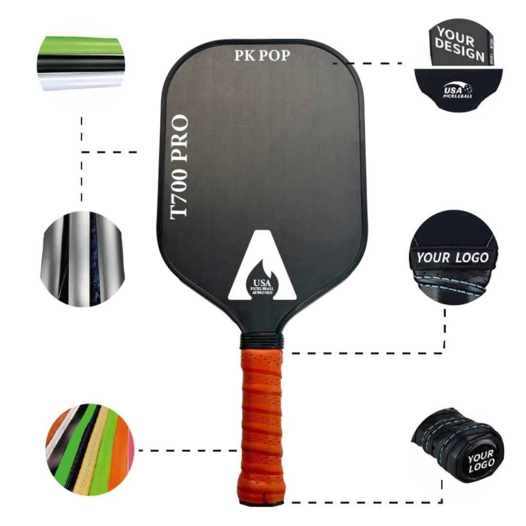 Usapa Approved T700 Carbon Fiber Pickleball Paddles With Comfortable ...