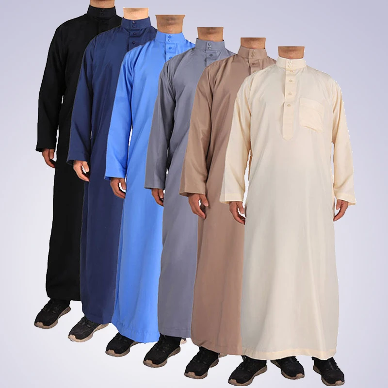 Hot Muslim Male Abaya Muslim Men Clothing Thobe Dress Islamic Men ...