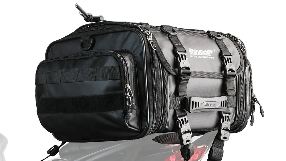 Rhinowalk Deluxe Cruiser Tail Bag For Motorcycle 19-26l Tail Trunk ...
