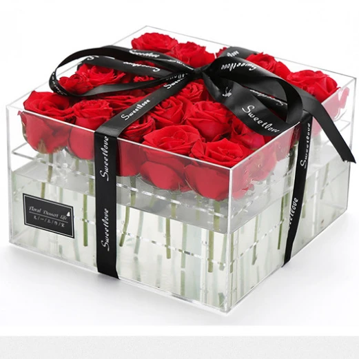 Long Last Rose 5-6cm A Grade Preserved Roses In Acrylic Box - Buy Long ...