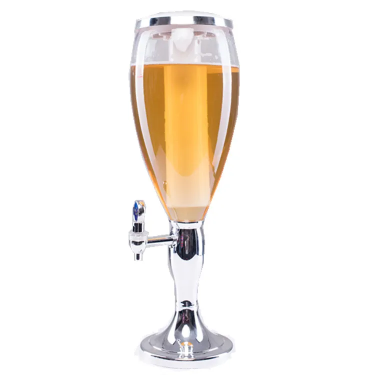 1.5l Plastic Tabletop Beer Tower Beverage Juice Dispenser With Colorful ...