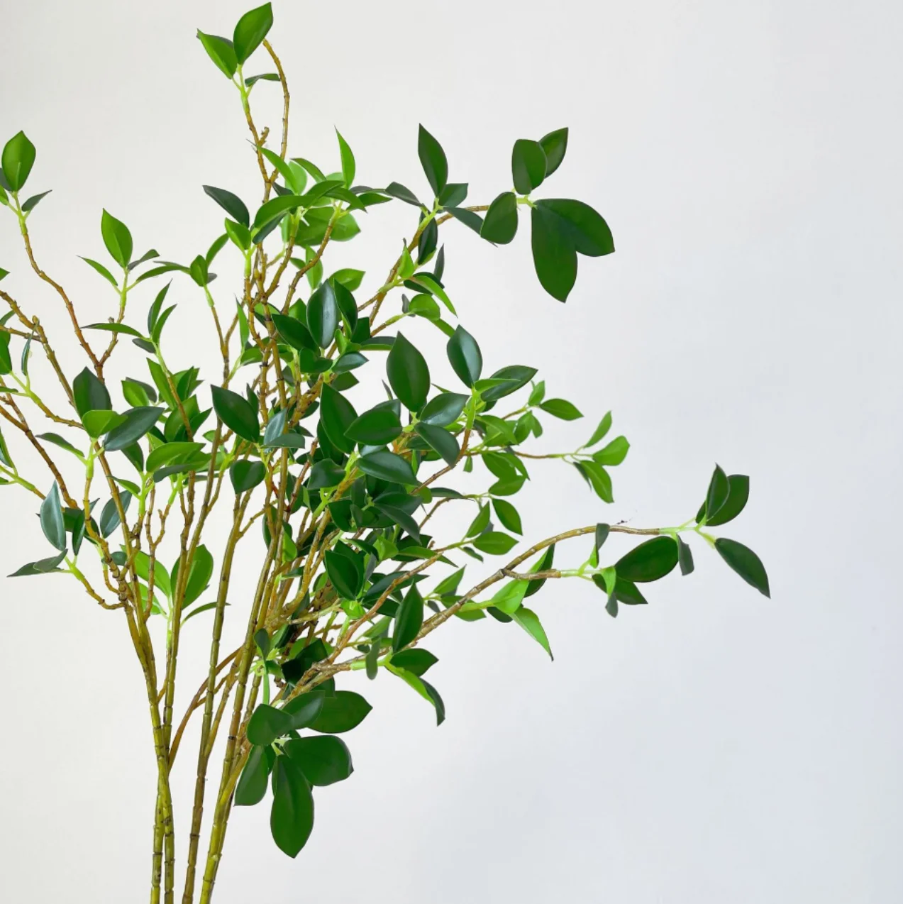 Artificial Real Touch Ficus Leaf Stem Branch Leaves for Decor